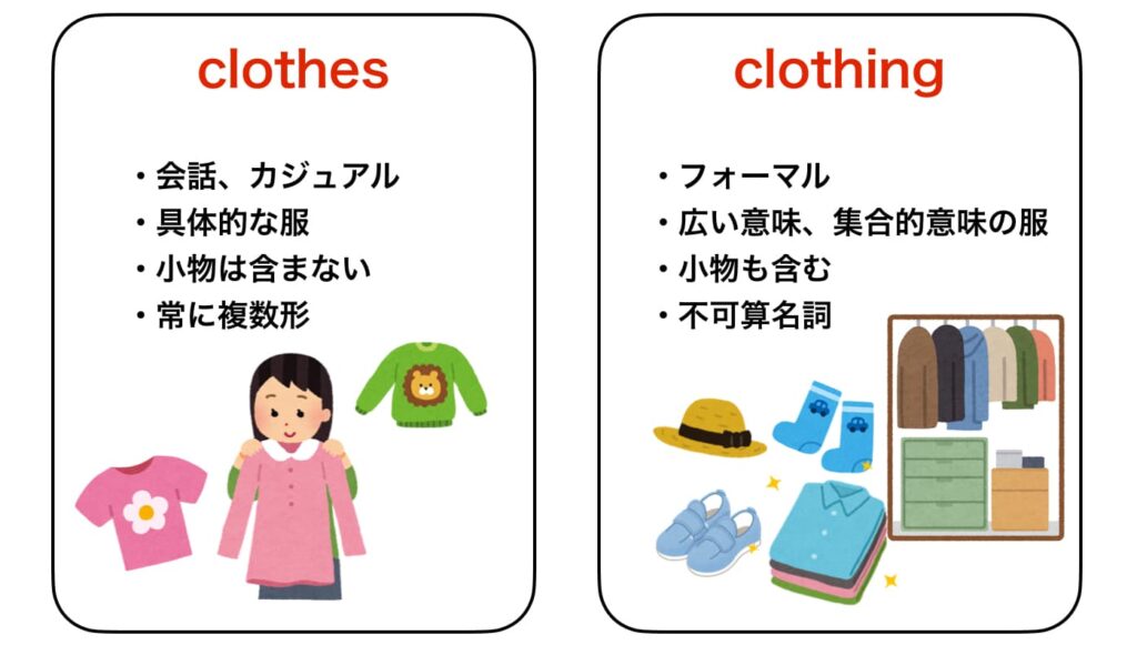 clothesとclothingの違いは？「服」の英語まとめ | 【Aitem】池袋校とオンラインの英会話スクール